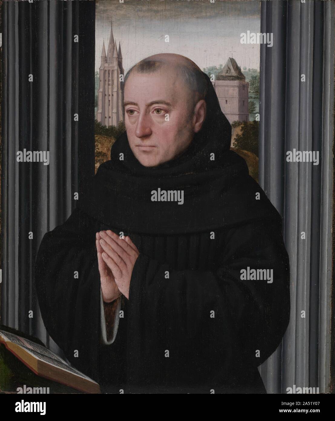 Portrait of a Monk, early 1500s. This panel originally formed the right ...