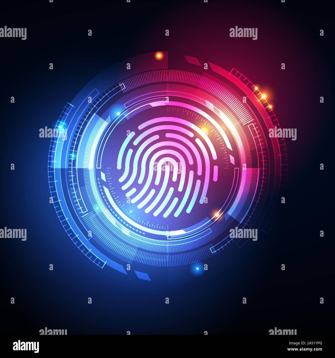 Fingerprint Biometric Identity and Approval Concept. Vector ...