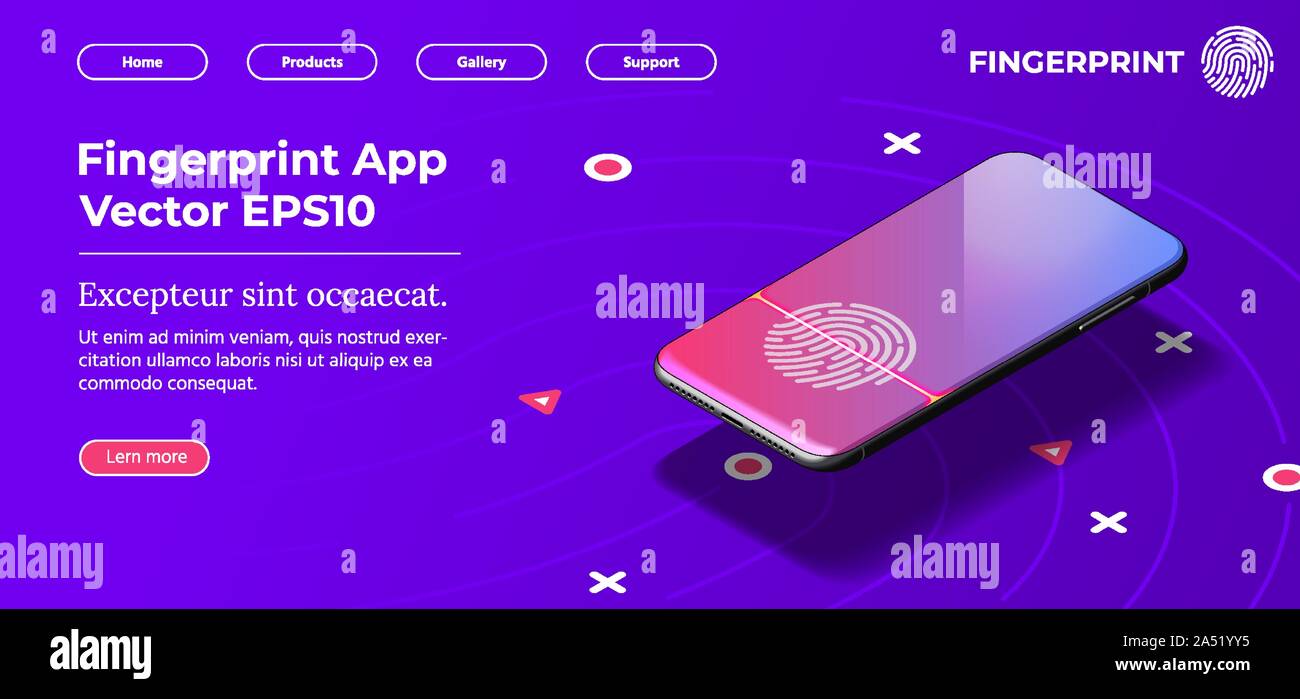 Biometric Access Control In Isometric Vector Illustration Stock Vector Image & Art - Alamy