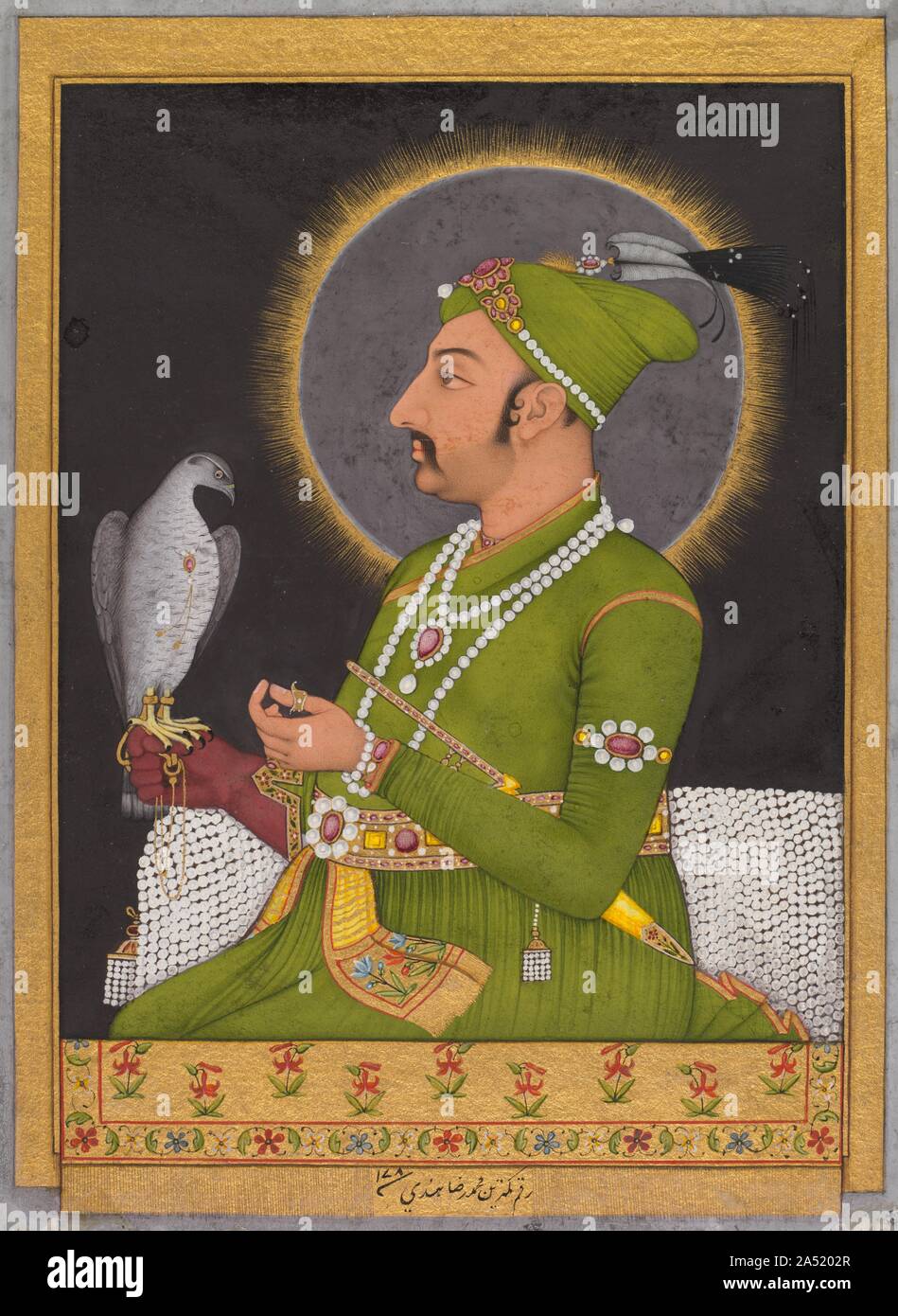Posthumous portrait of the Mughal emperor Muhammad Shah (reigned 1719 ...