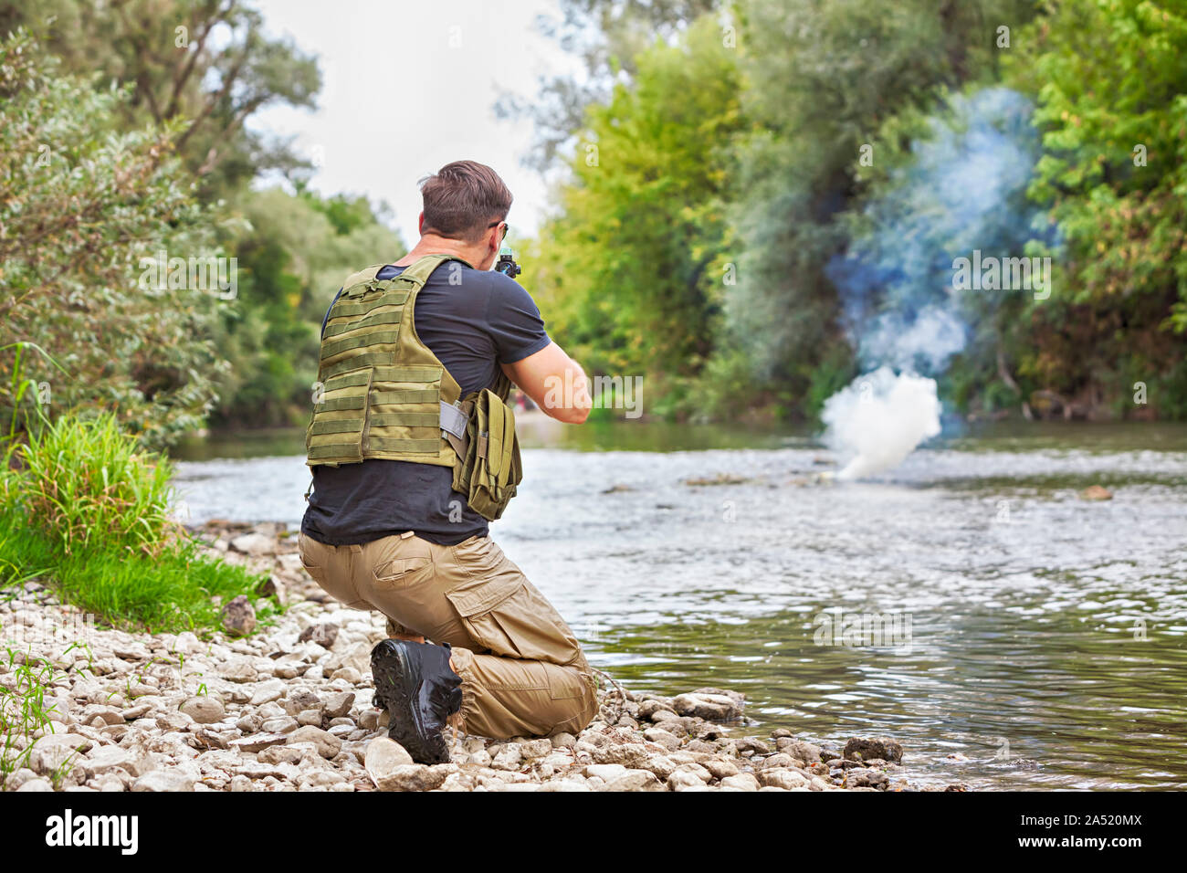 Full military experience - One day commando - in action by the water ...