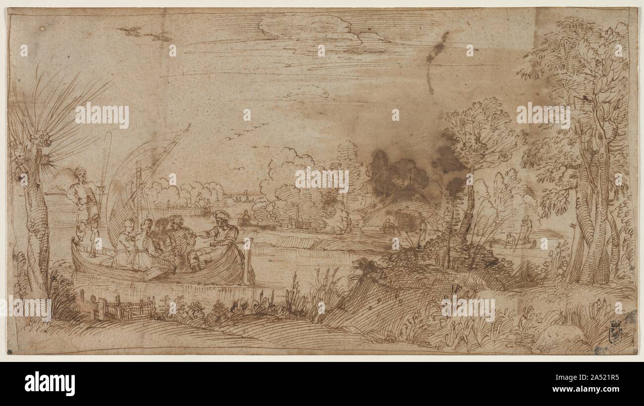 Annibale Carracci River Landscape Art High Resolution Stock Photography ...