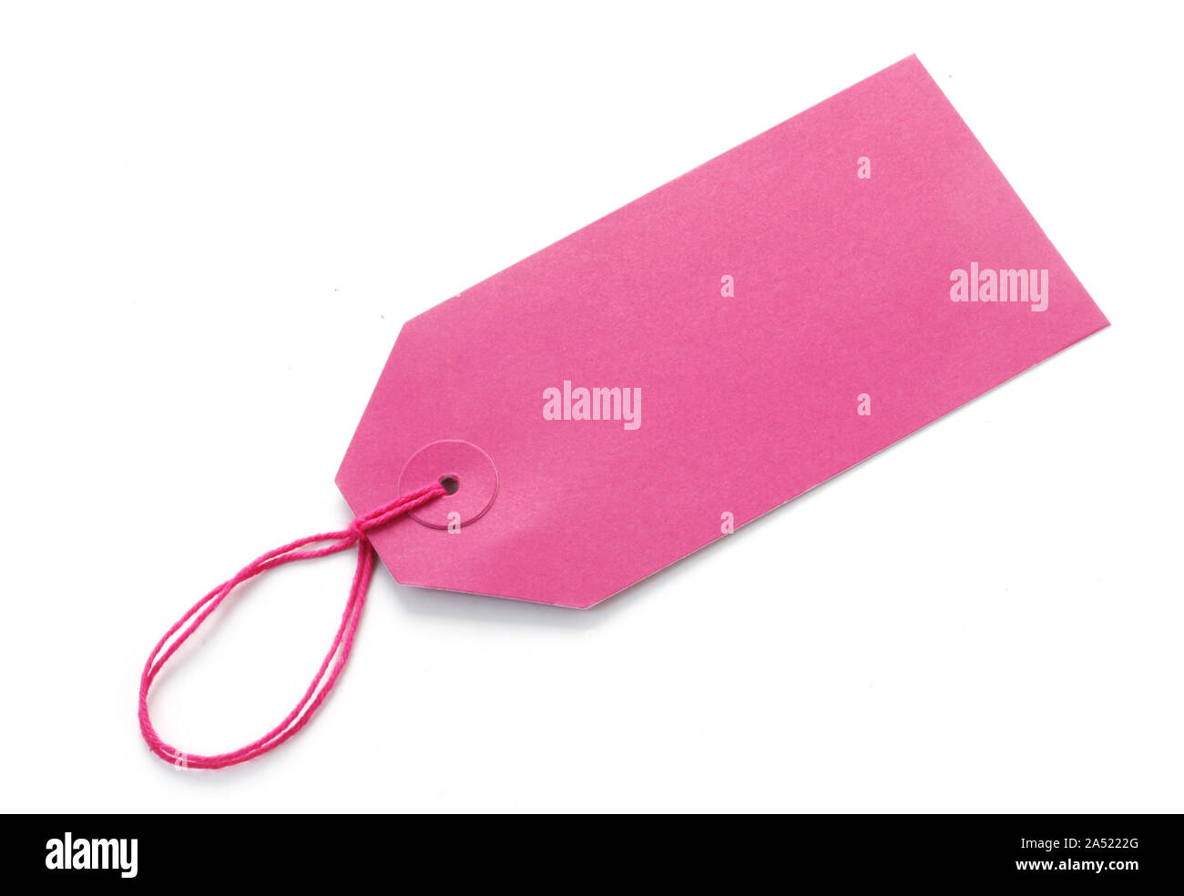 Blank Pink Label Isolated On White Stock Photo - Alamy