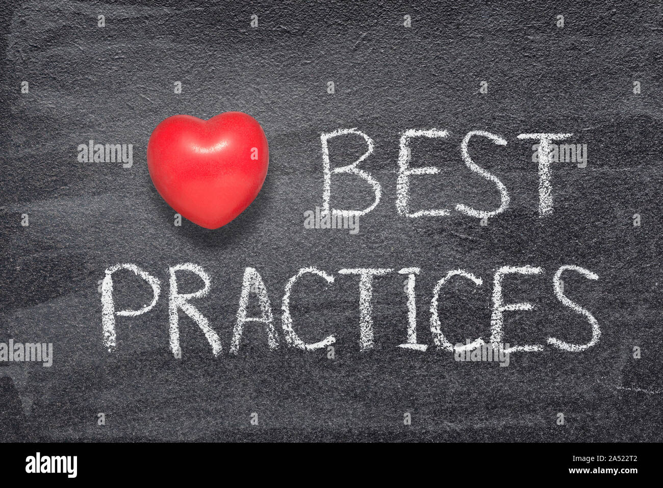 best practices phrase written on chalkboard with red heart symbol Stock ...