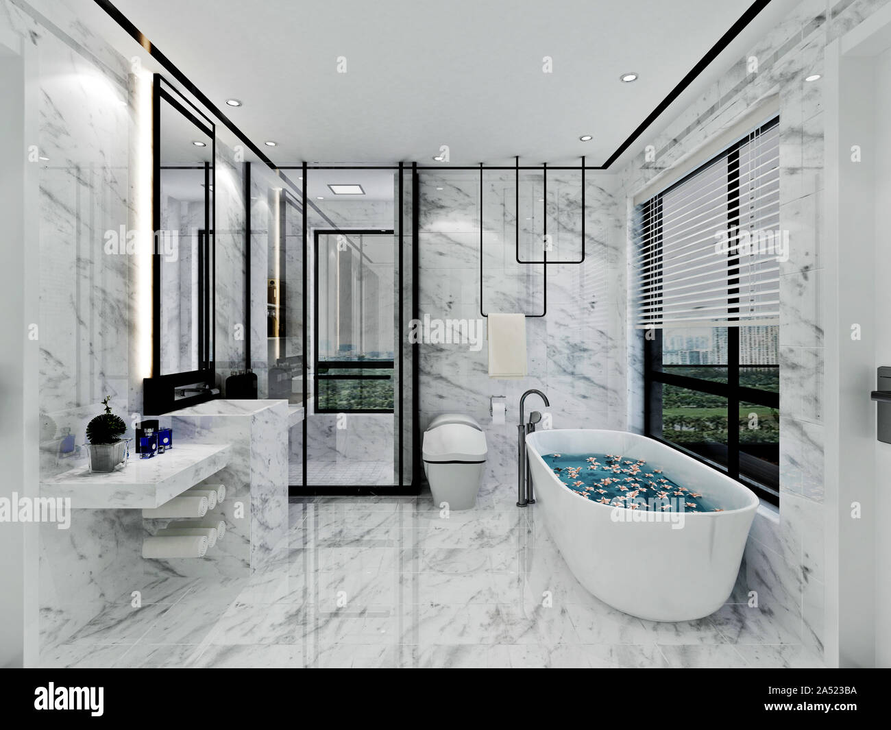 3d render of modern bathroom Stock Photo - Alamy
