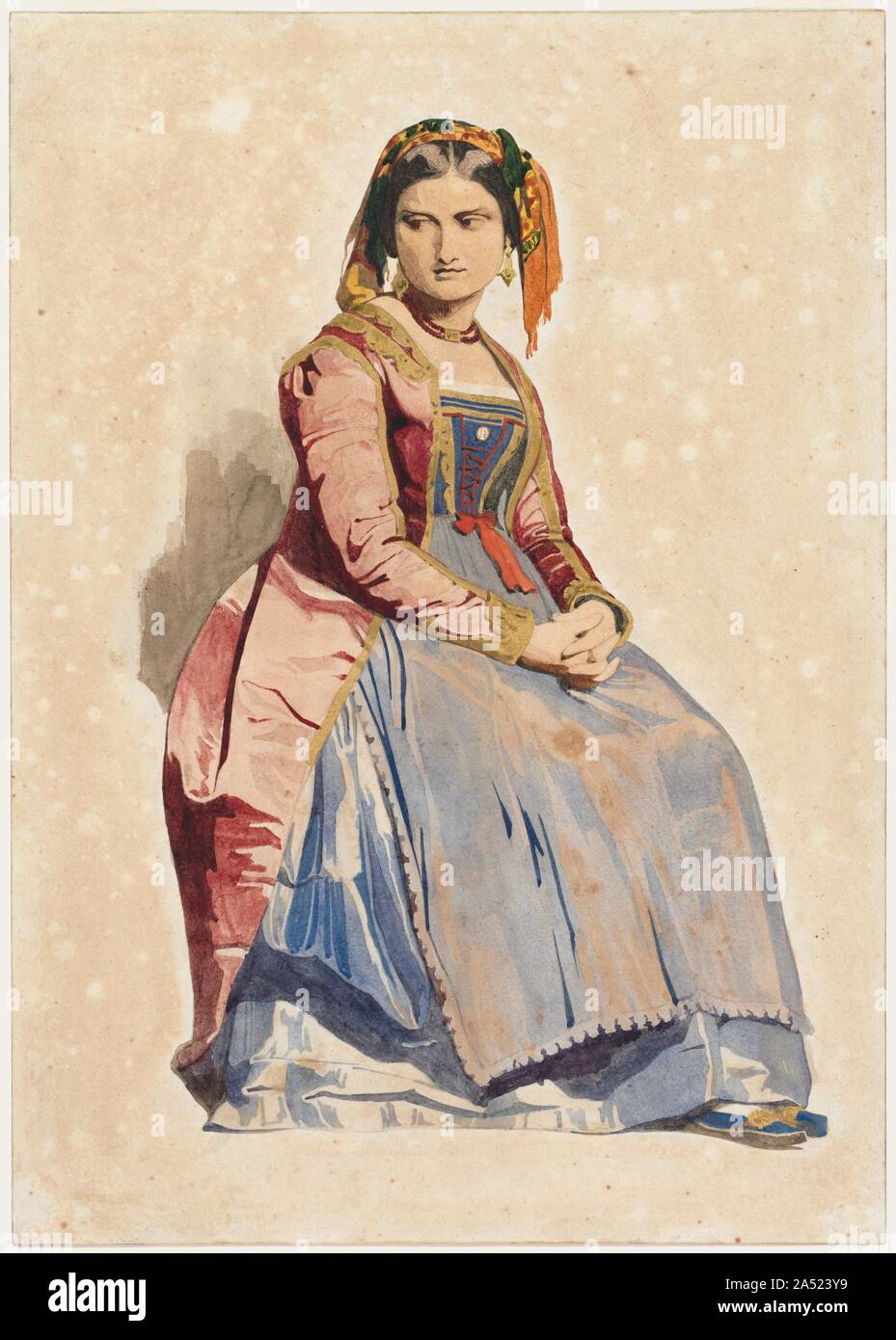 Seated Italian Woman, 1800s Stock Photo - Alamy