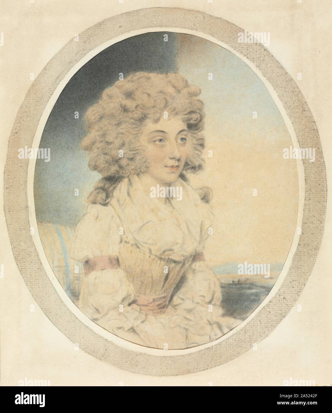 Seated Young Lady Facing Right Stock Photo - Alamy