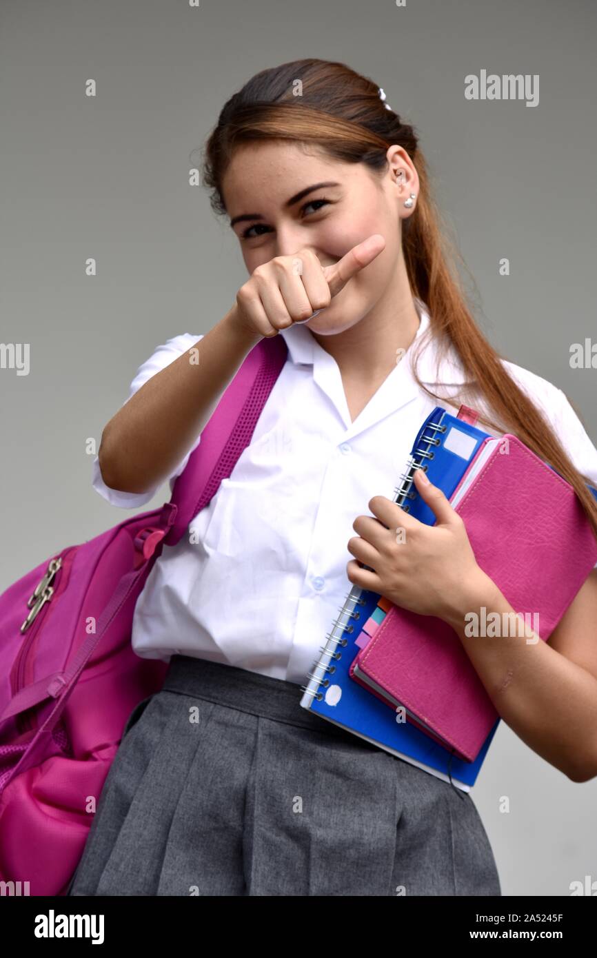 Successful Catholic Colombian Person Wearing Uniform With Books Stock ...