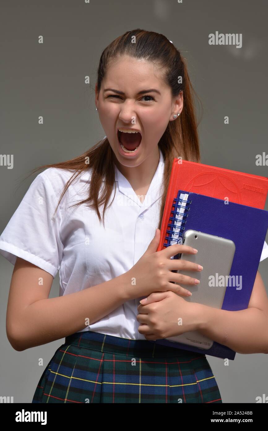 Female Student Under Stress Stock Photo - Alamy