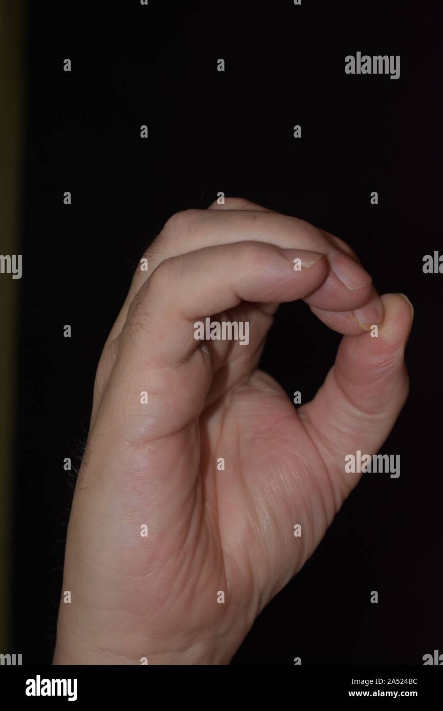 Hand Gesture Showing a Zero Sign Stock Photo - Alamy