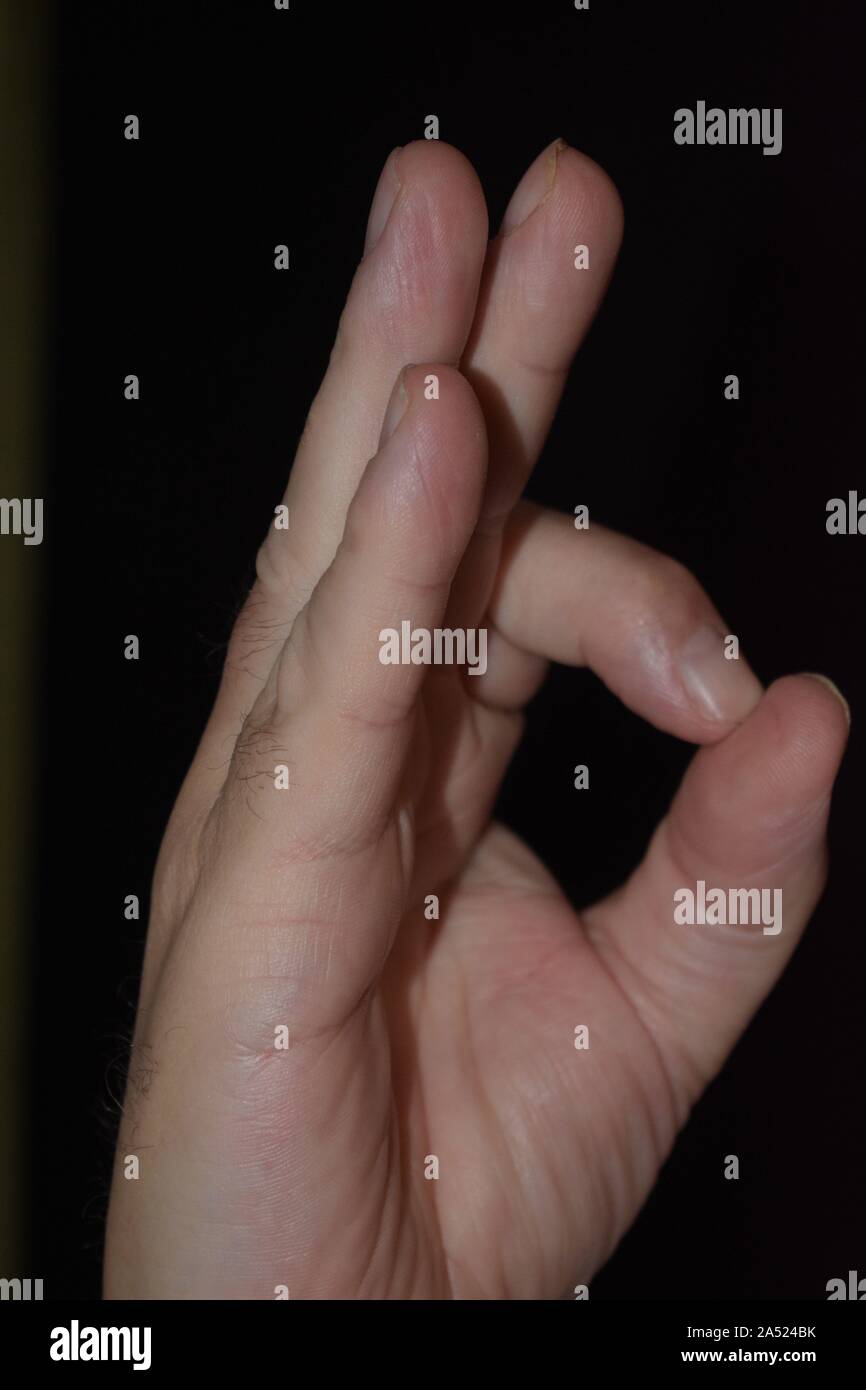 Hand Gesture Showing a OK sign Stock Photo - Alamy
