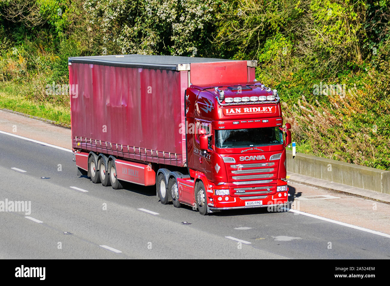 IAN RIDLEY Burgundy Passion;Motorway heavy bulk Haulage delivery trucks ...