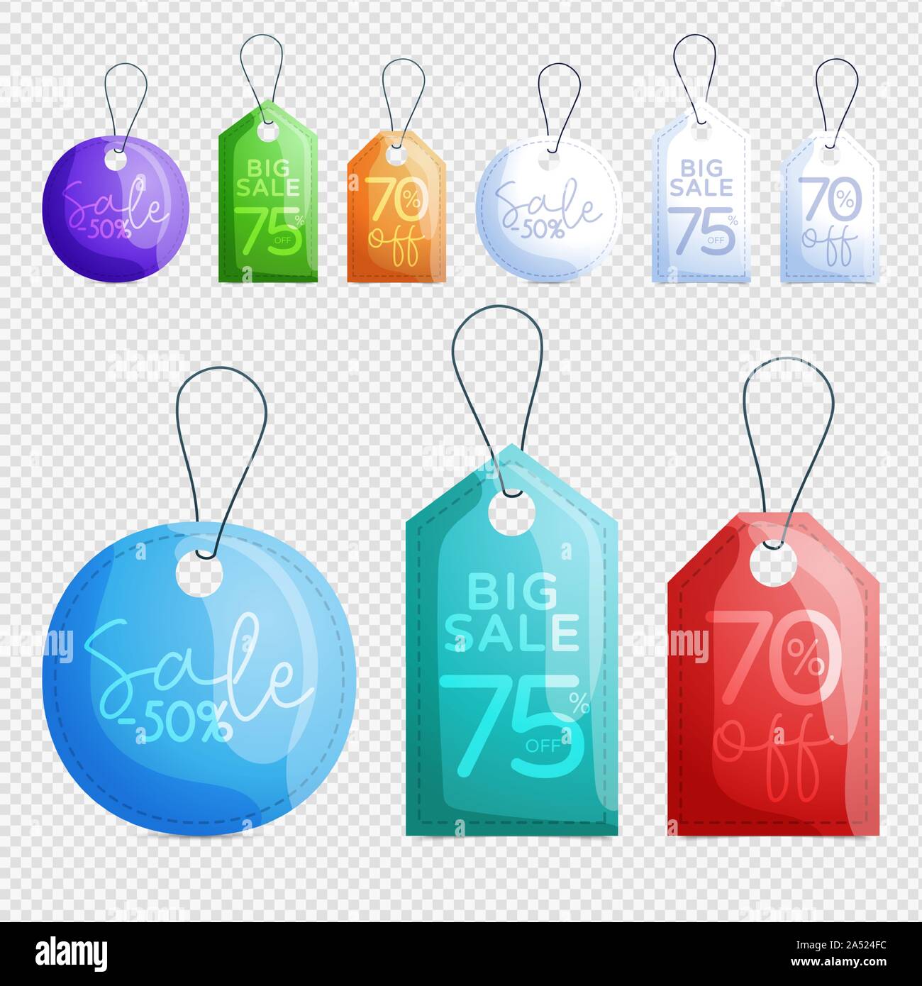 Vector Sale Tags Design Collection Hanging with Different Colors for ...