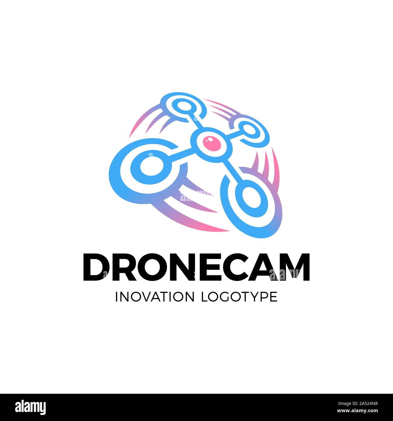 Drone quadrocopter vector logo. Drone with photo camera design template ...
