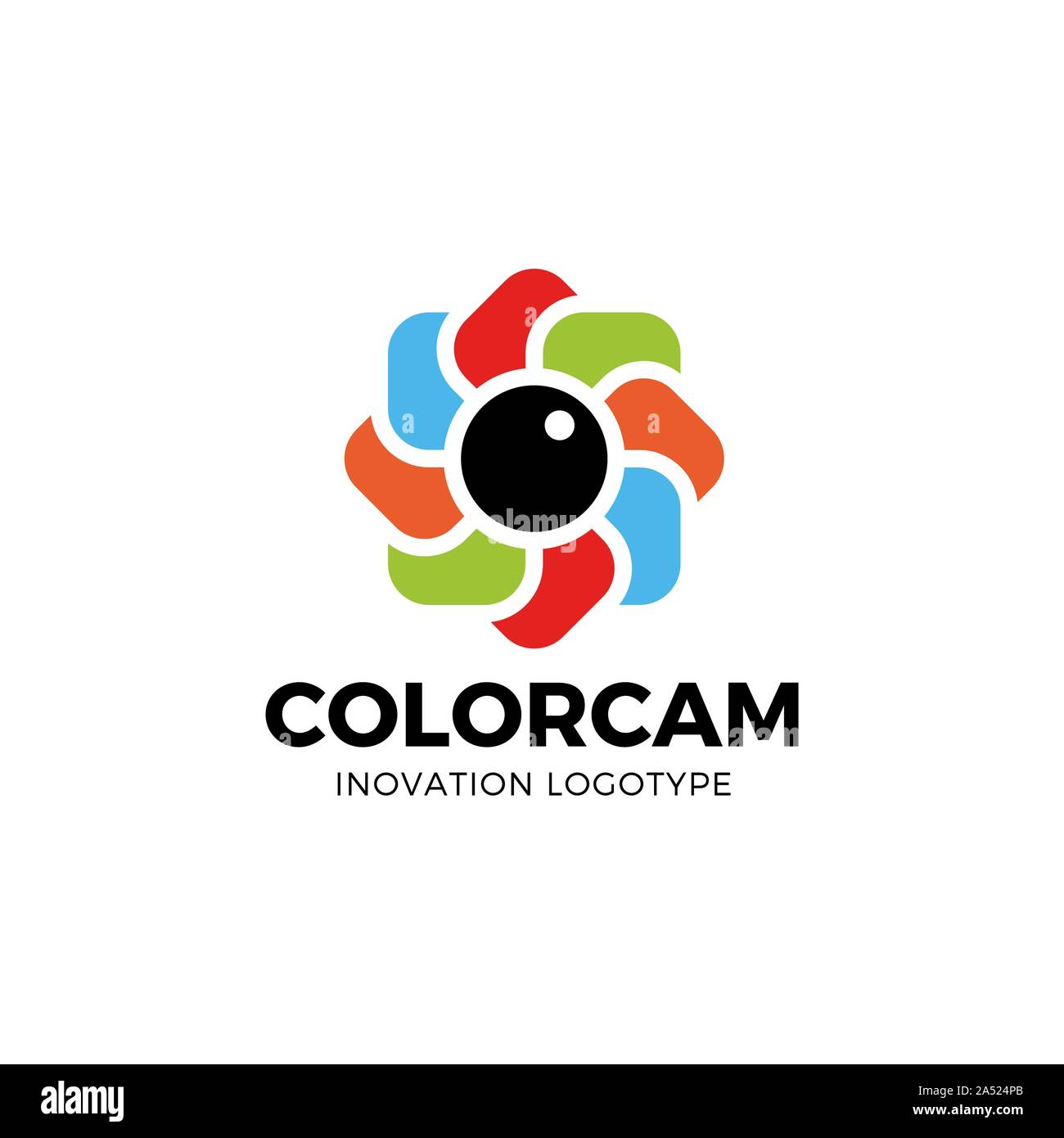 Camera circle shutter in outline style Vector Logo Design Template ...
