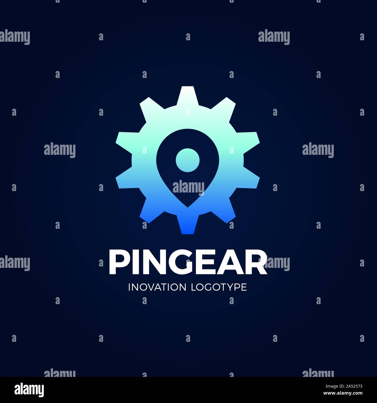 Pin Gear Logo Vector Navigator Simple Icon Symbol Stock Vector Image ...