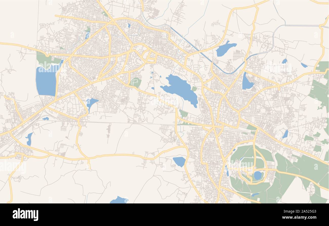 Printable street map of Warangal, State Telangana, India. Map template ...