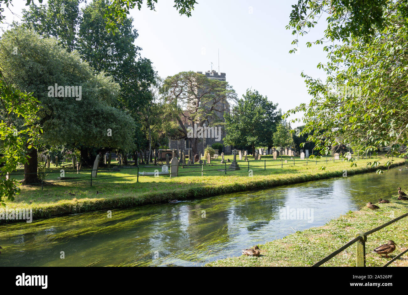 St Augustine Church across River New, Churchfields, Broxbourne ...