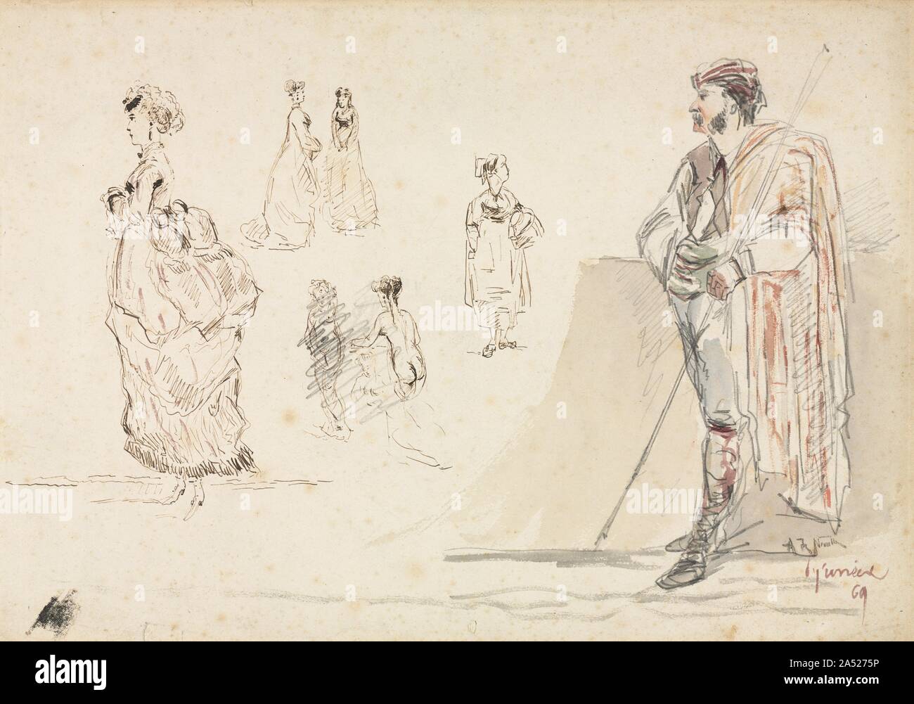 Sketches of Figures, 1869 Stock Photo - Alamy