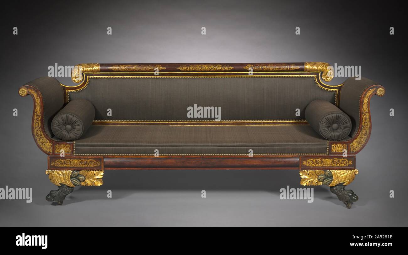 Sofa, c. 1820. The classically inspired elements of design such as the ...