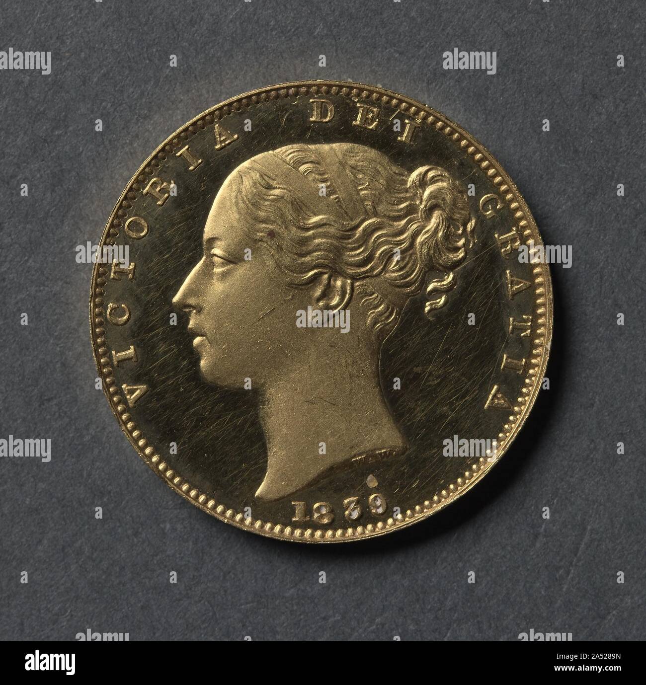 Sovereign (obverse), 1839 Stock Photo - Alamy