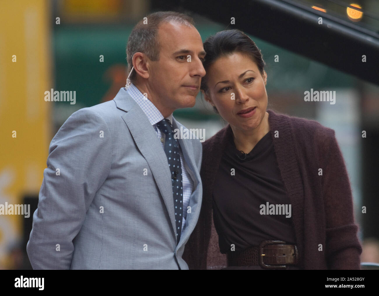 Matt Lauer and Ann Curry on the 'TODAY' show in Rockefeller Center on May 28, 2010 Stock Photo ...