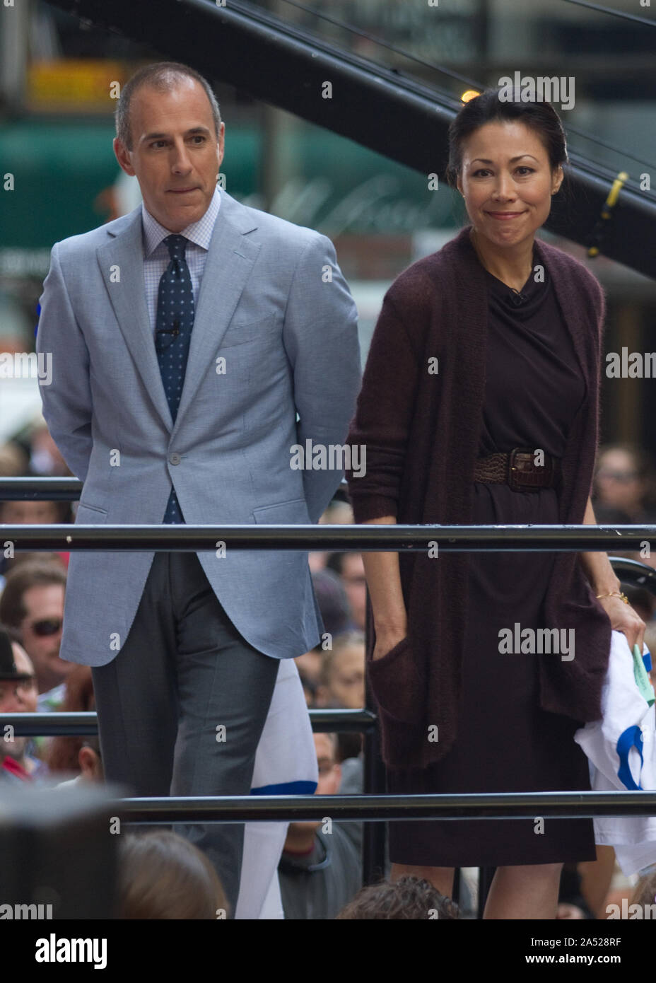 Matt Lauer and Ann Curry on the 'TODAY' show in Rockefeller Center on May 28, 2010 Stock Photo ...