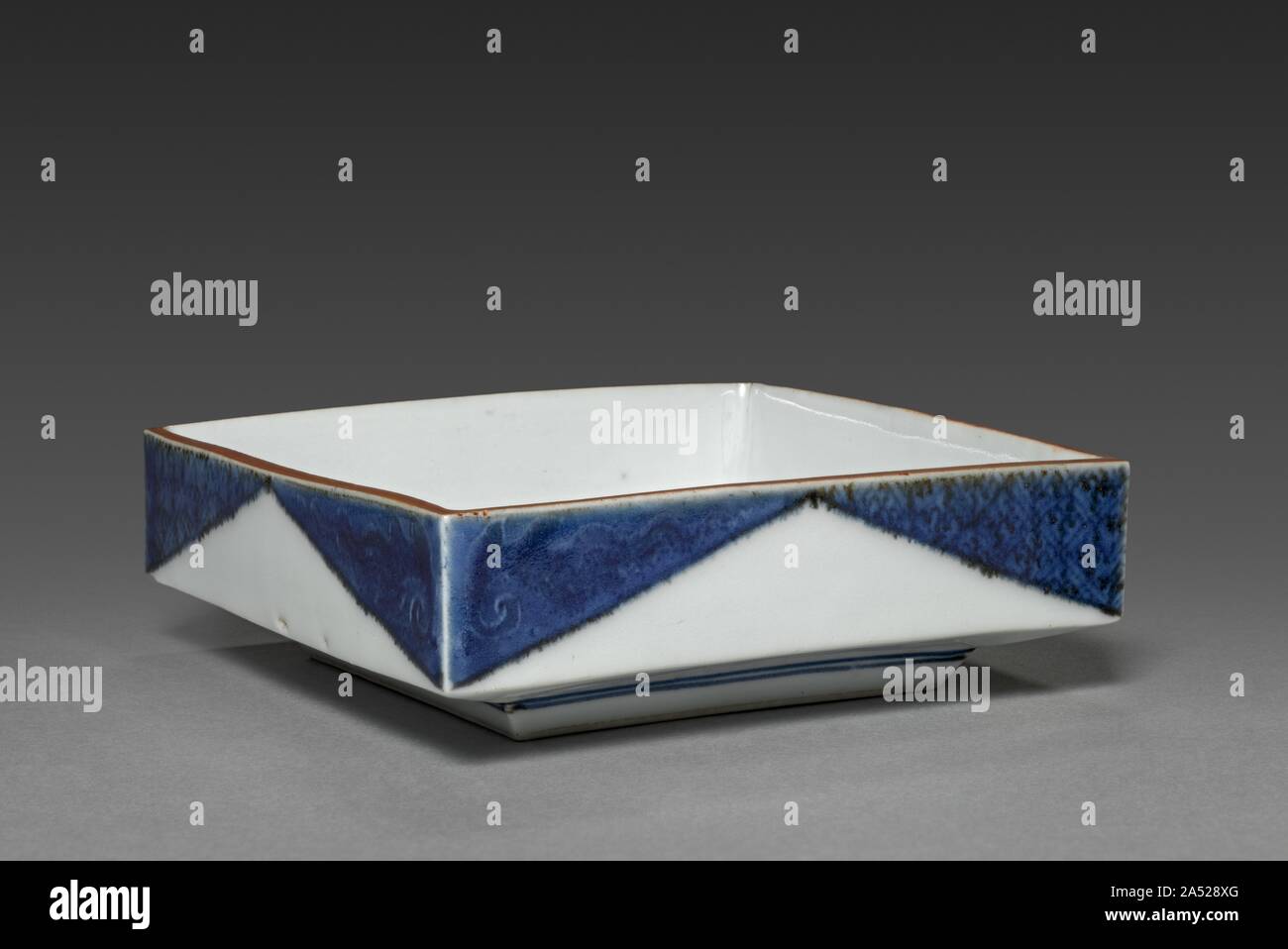 Square Dish with Rock and Tree Design: Arita Ware, 1700s Stock Photo ...