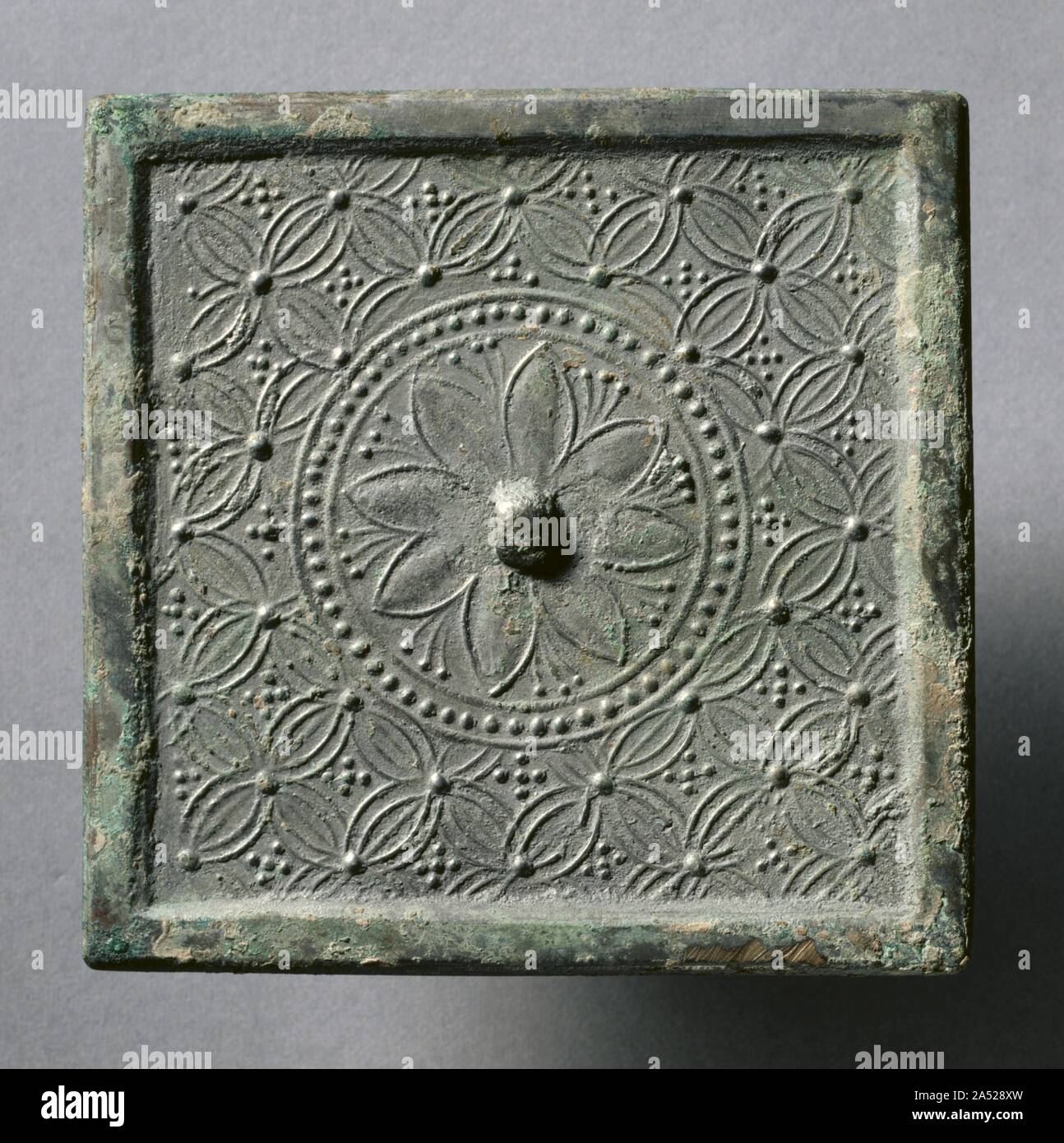 Square Mirror with Floral and Coin Motifs, early 10th Century - early ...