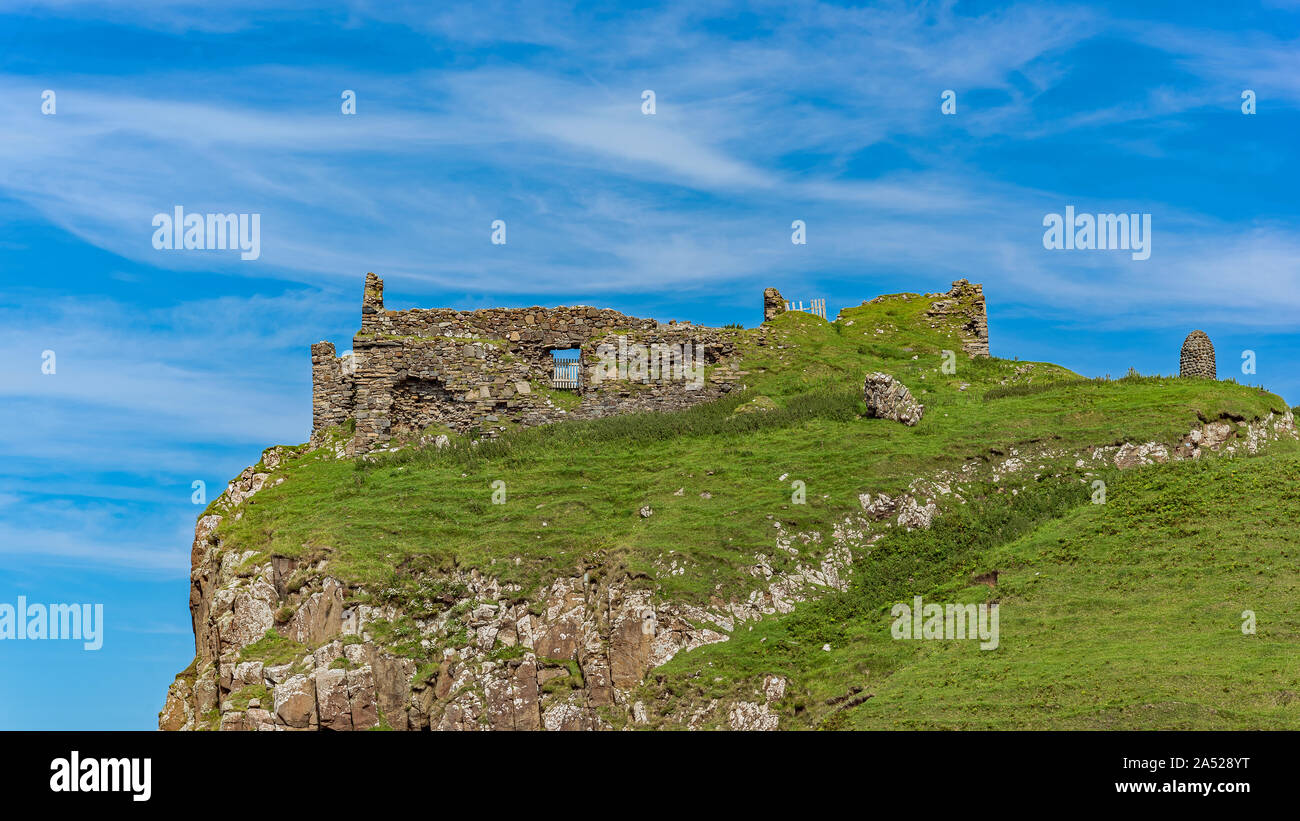 Duntulm Castle ruins, Trotternish, Isle of Skye, Scotland Stock Photo ...