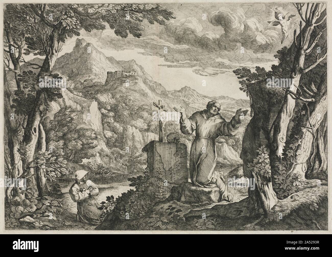 Francis assisi etching hi-res stock photography and images - Alamy