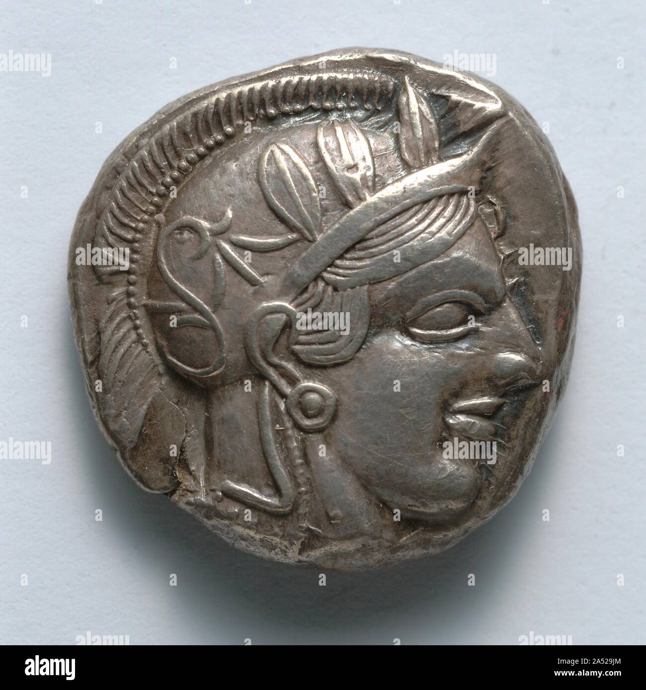 Stater: Archaic Head of Athena (obverse), 514-407 BC Stock Photo - Alamy