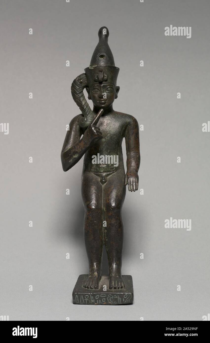 Statuette of Harpocrates, 304-30 BC. Horus the Child (Harpocrates) was ...