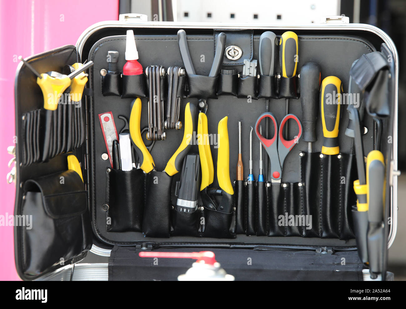 toolbox with many tool on the workshop Stock Photo - Alamy