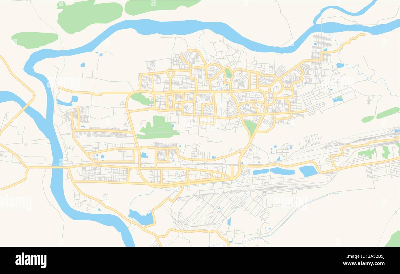 Printable street map of Rourkela, State Odisha, India. Map template for ...