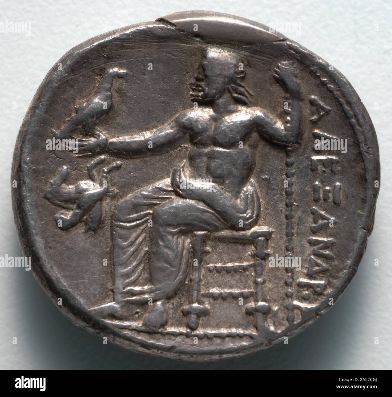 Tetradrachm: Zeus Seated on Throne (reverse), 336-323 BC Stock Photo ...