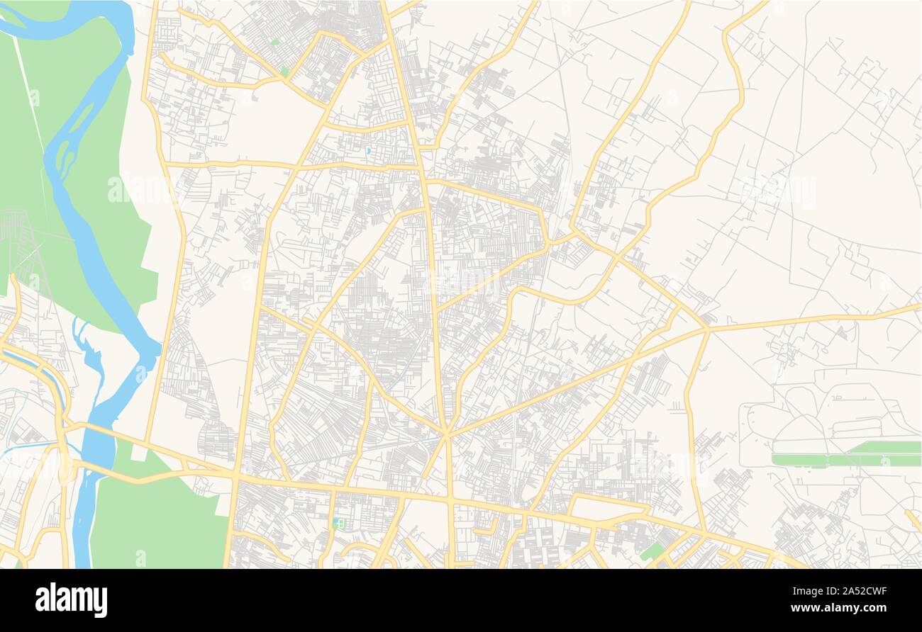 Printable street map of Loni, State Uttar Pradesh, India. Map template ...