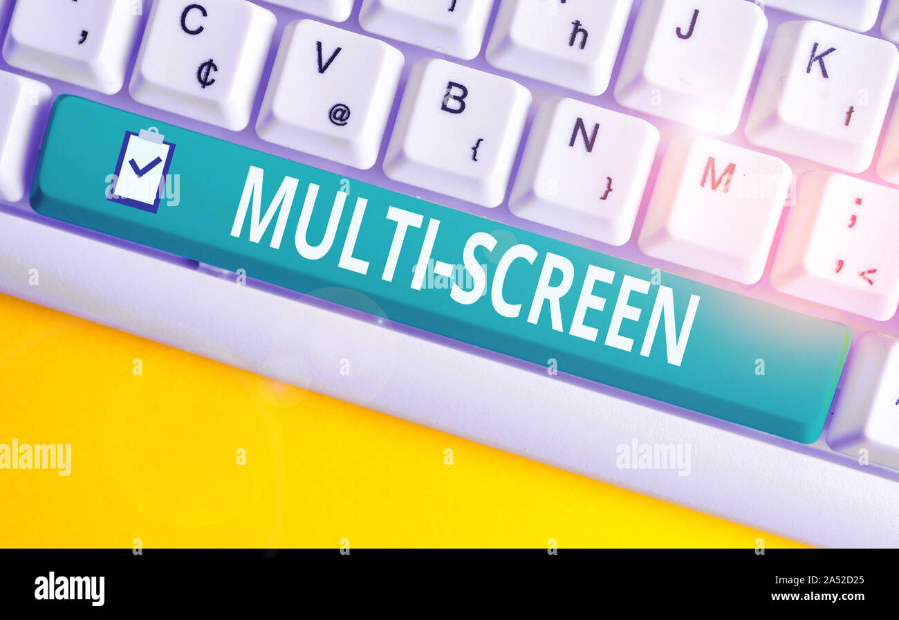 Handwriting text writing Multi Screen. Conceptual photo Having or ...