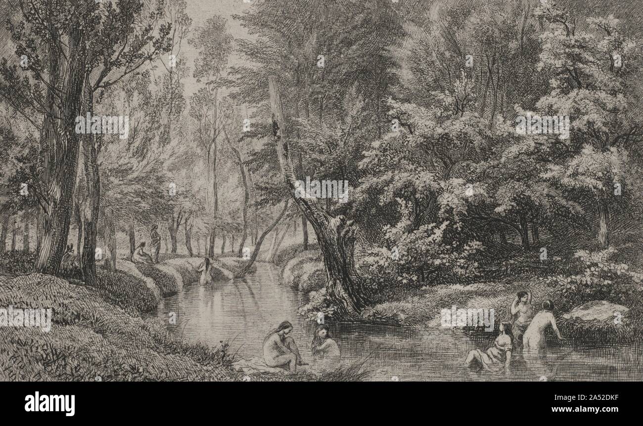 The Bathers, c. 1847 Stock Photo - Alamy