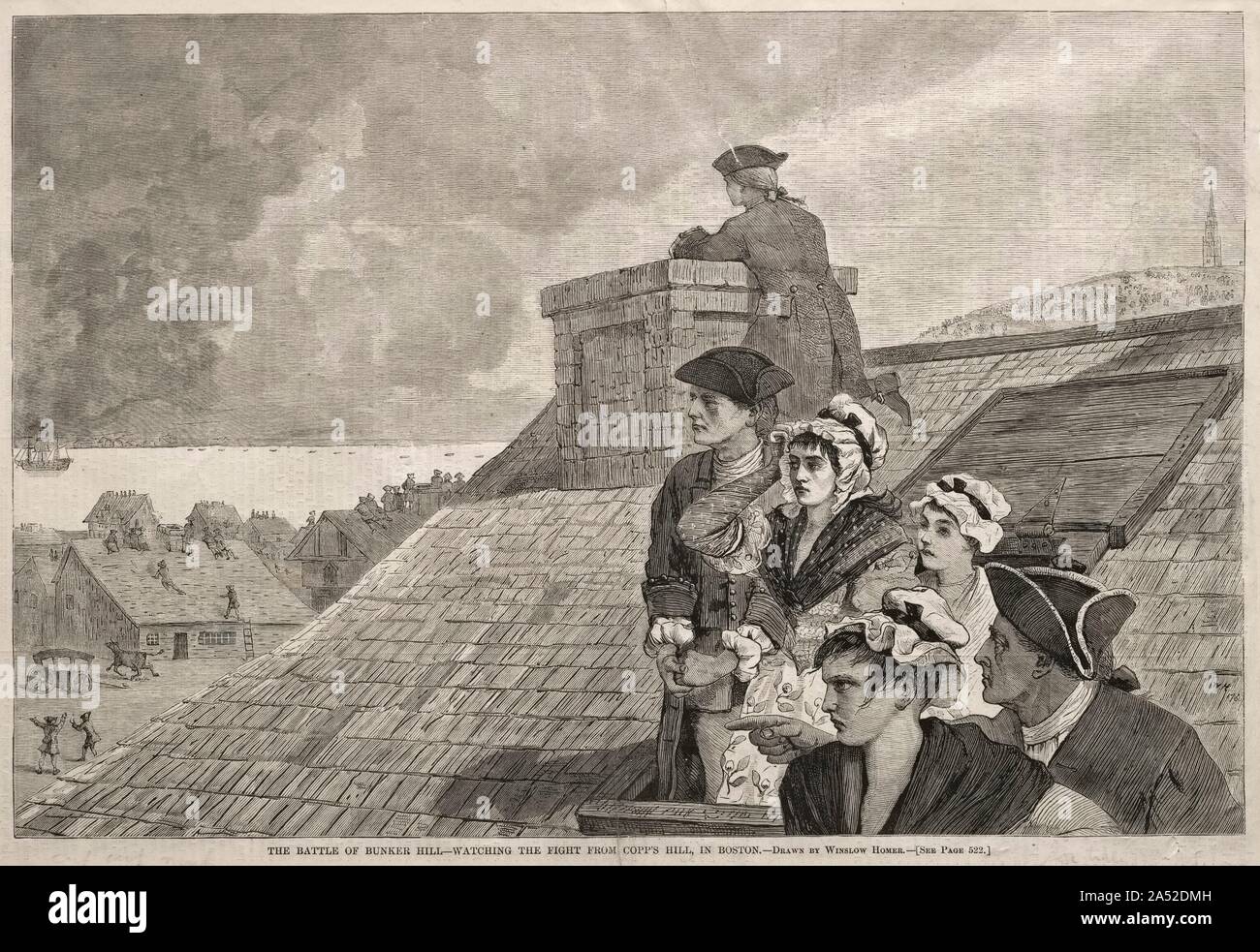 The Battle of Bunker Hill - Watching the Fight from Copp's Hill, in ...