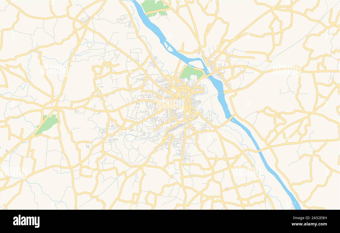 Printable street map of Erode, State Tamil Nadu, India. Map template ...