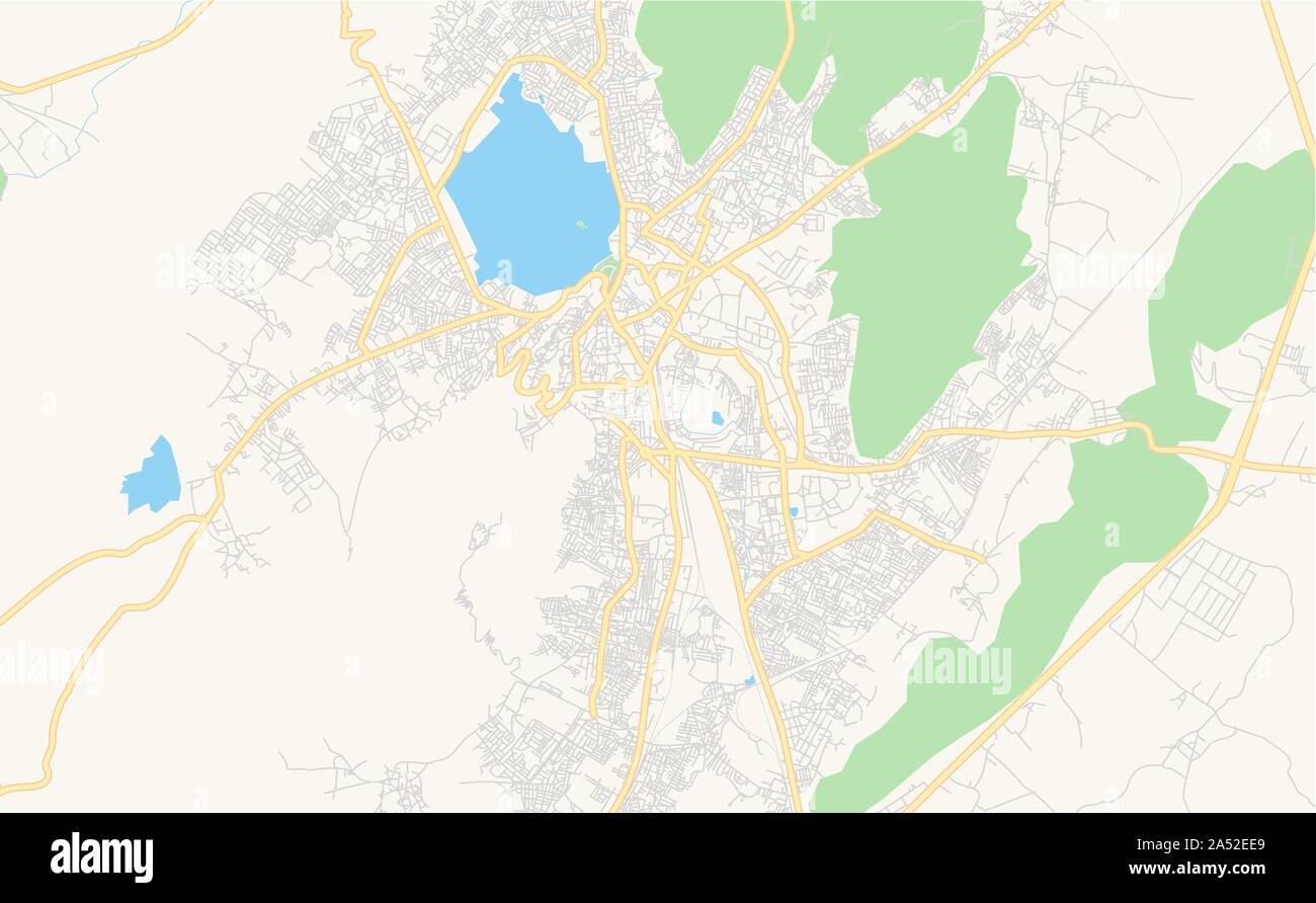 Printable street map of Ajmer, State Rajasthan, India. Map template for ...