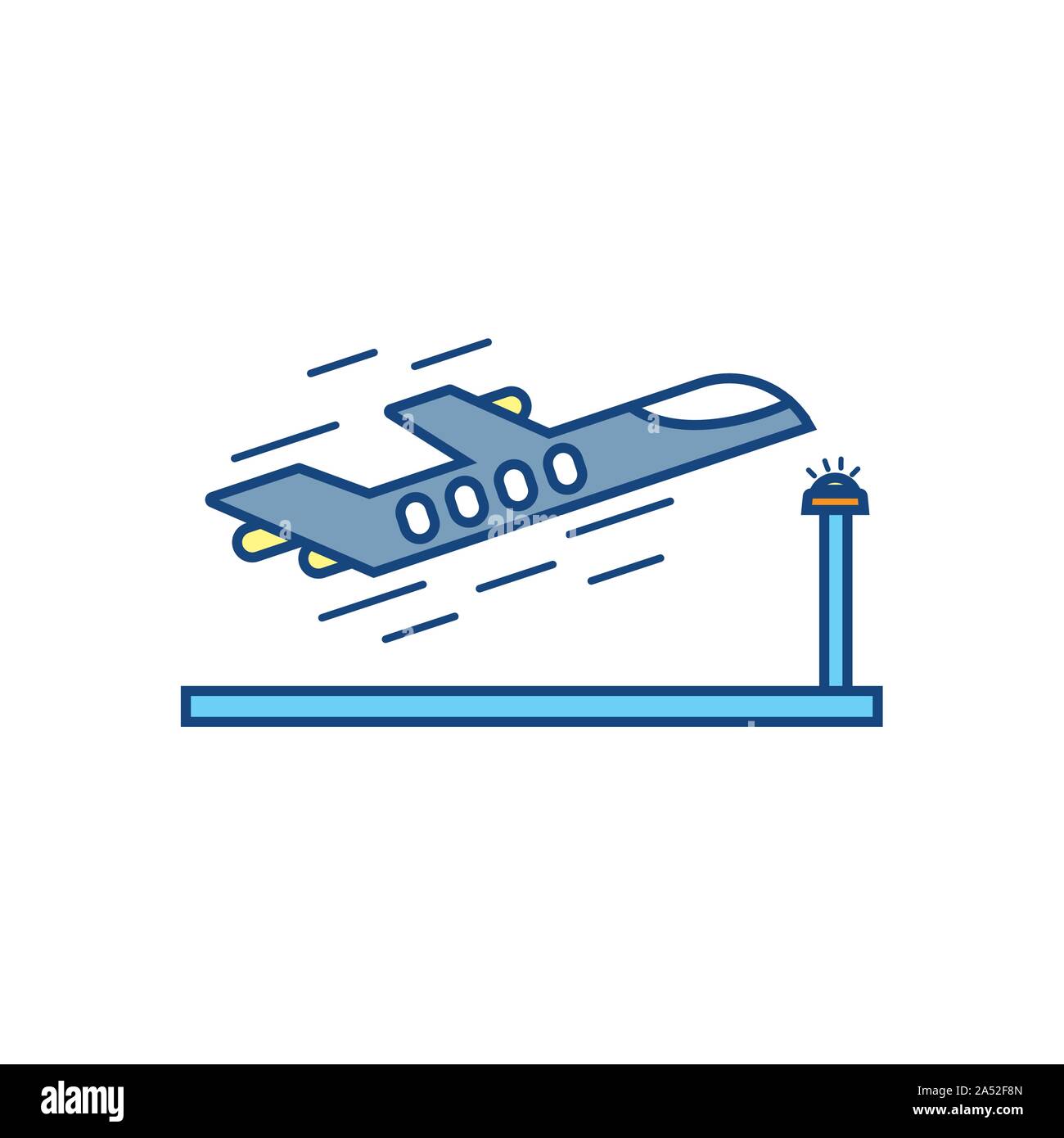 Airplane take off cockpit Stock Vector Images - Alamy