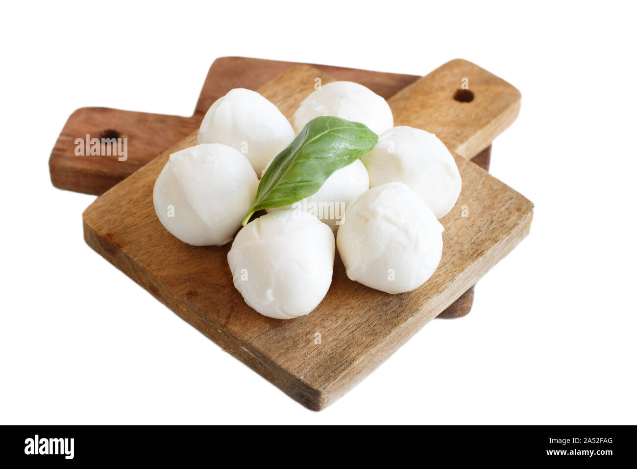 Italian cheese cherry mozzarella close up isolated on white Stock Photo ...