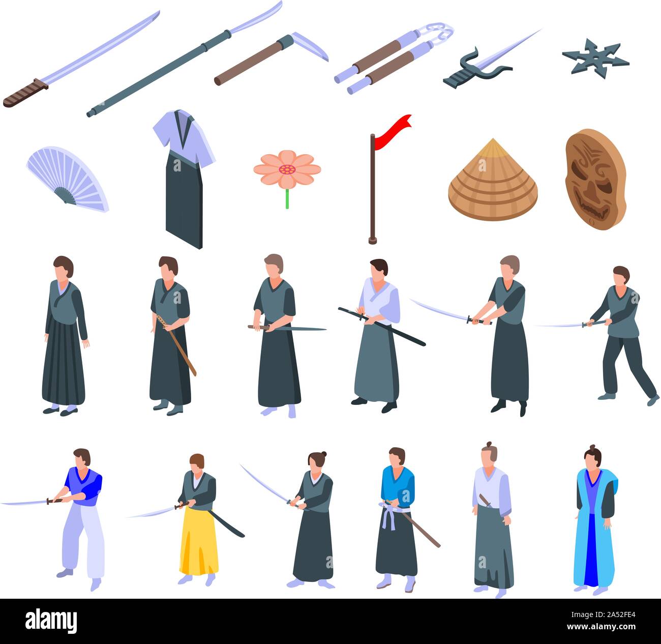 Female samurai art Stock Vector Images - Alamy