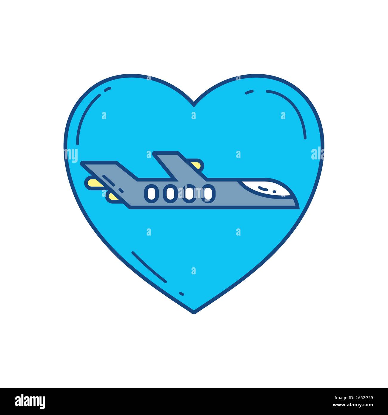 love plane travel aviation transport airport vector illustration Stock ...