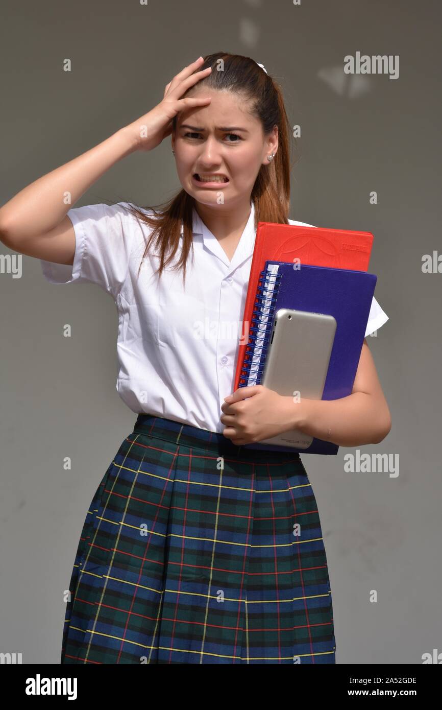 Student Teenager School Girl And Anxiety Stock Photo - Alamy