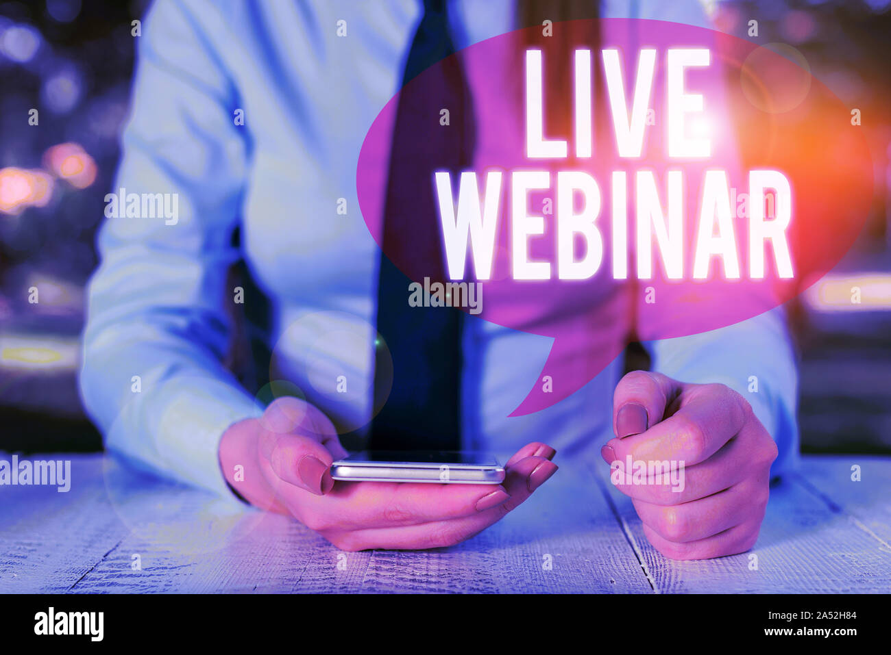 Writing note showing Live Webinar. Business concept for Interactive ...