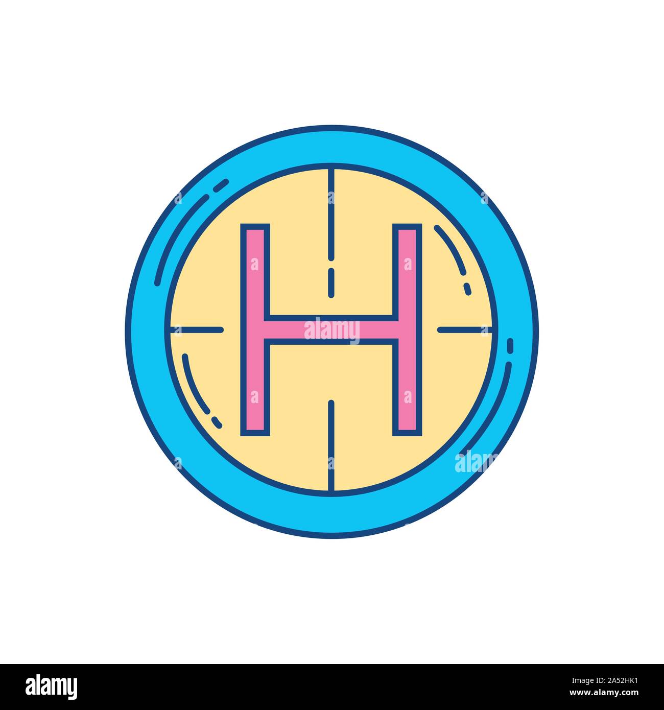 heliport sign travel aviation transport airport vector illustration ...