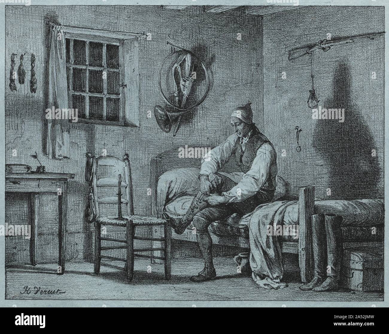 Man rising from bed hi-res stock photography and images - Alamy